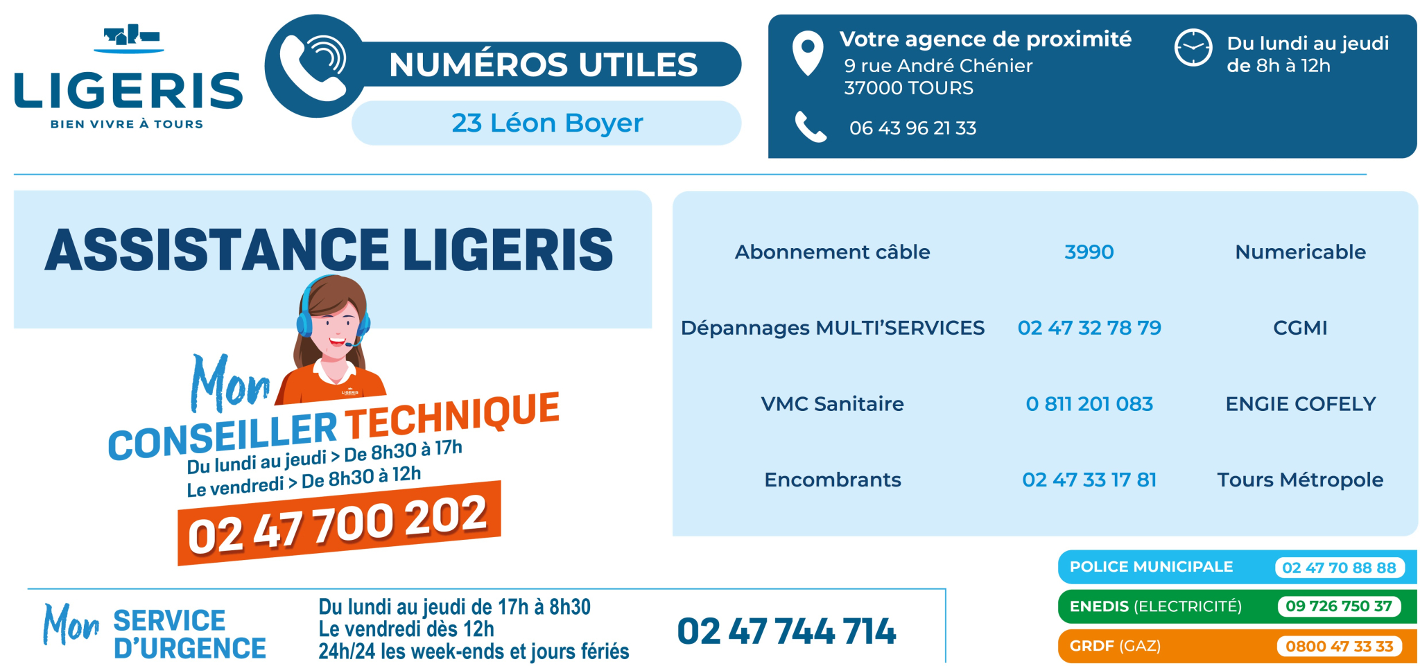 Mes numéros utiles - LIGERIS